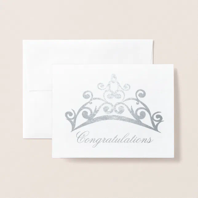 Congratulations Note Card-Pageant Crown Foil Card | Zazzle