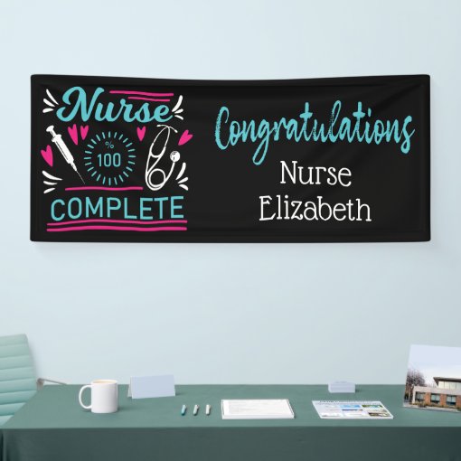 Congratulations Nurse Graduation Modern Funny Banner | Zazzle