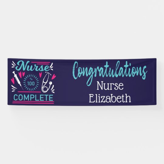 Congratulations Nurse Graduation Modern Funny Blue Banner | Zazzle.com