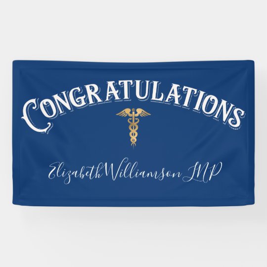 Congratulations Nurse Practioner Medical Blue Banner | Zazzle.com