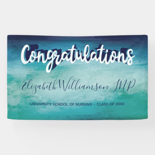 Congratulations Nurse Practioner Medical Grad Blue Banner | Zazzle.com
