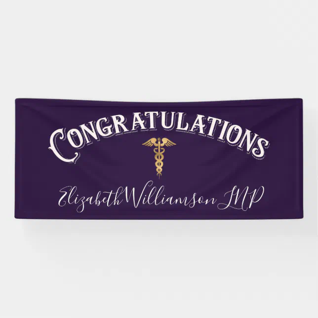 Congratulations Nurse Practioner Medical Purple Banner | Zazzle