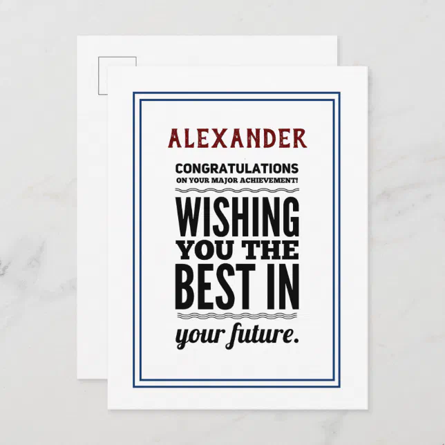 Congratulations On Achievement Accomplishment Postcard | Zazzle