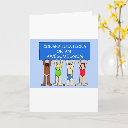 Congratulations on an Awesome Swim Card | Zazzle