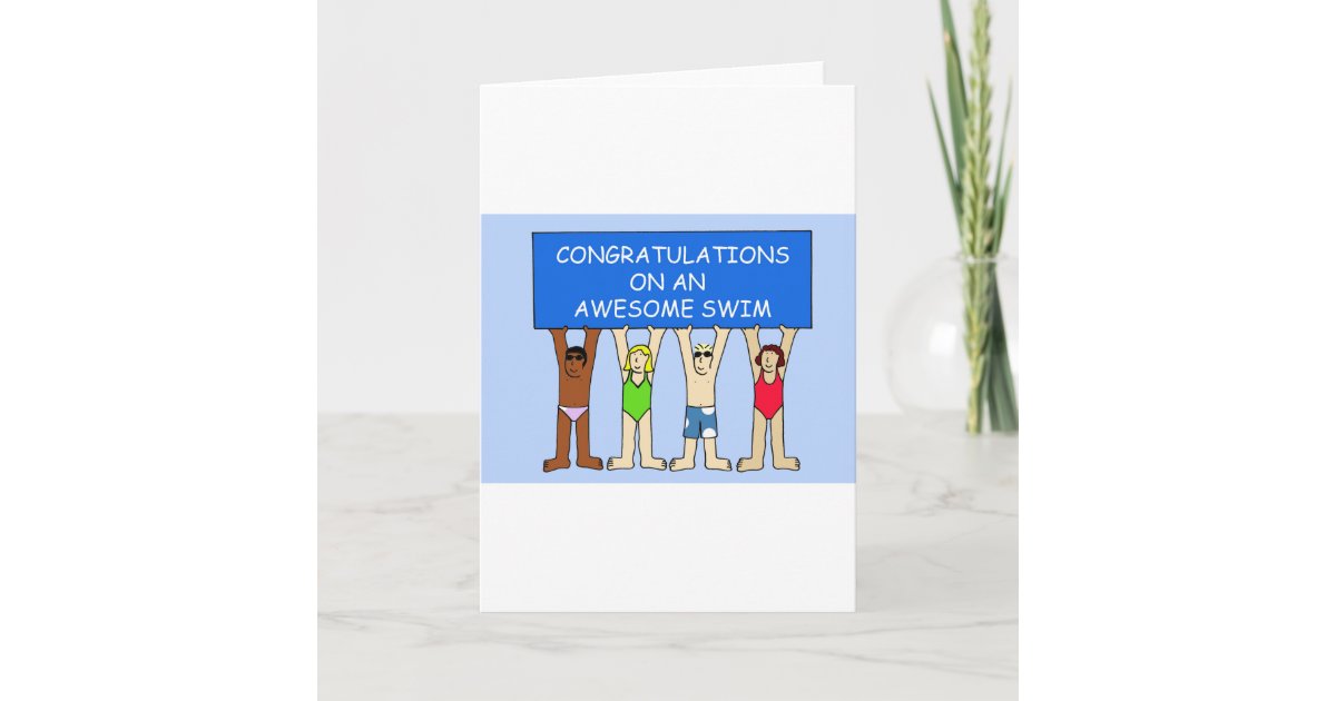 Congratulations on an Awesome Swim Card | Zazzle
