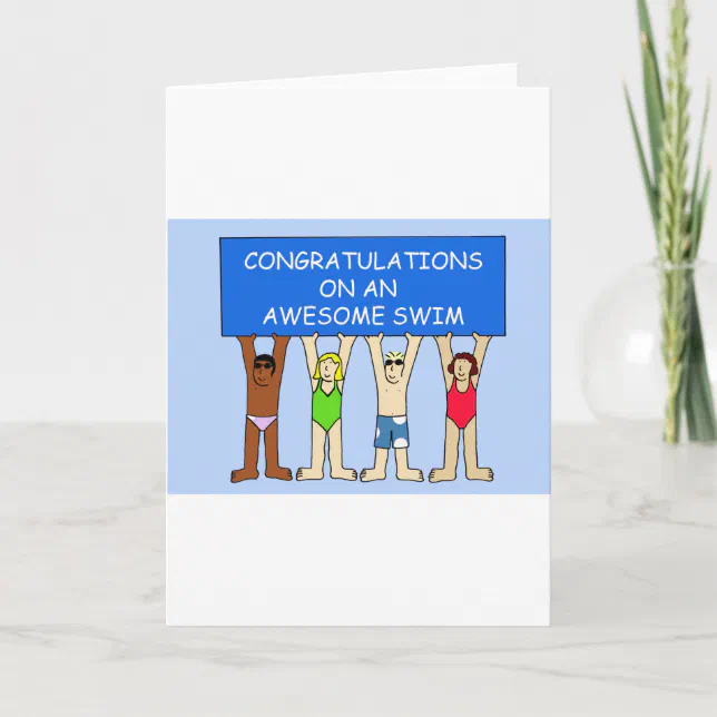Congratulations on an Awesome Swim Card | Zazzle