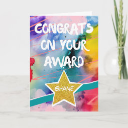Congratulations on Award Colorful Painting Card | Zazzle