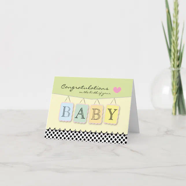 Congratulations on Baby's Birth Greeting Card | Zazzle