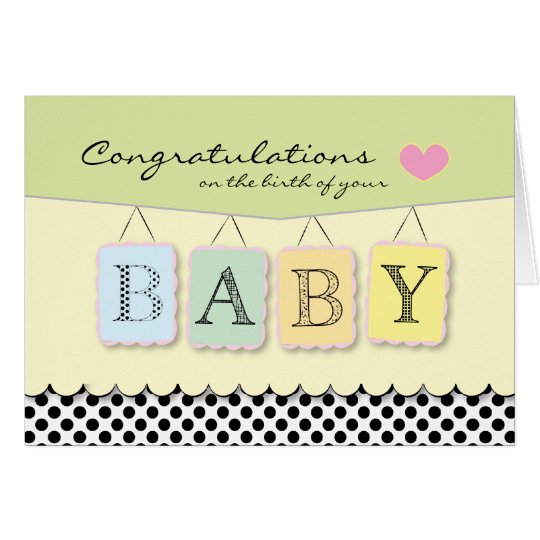 Congratulations on Baby's Birth Greeting Card | Zazzle.com