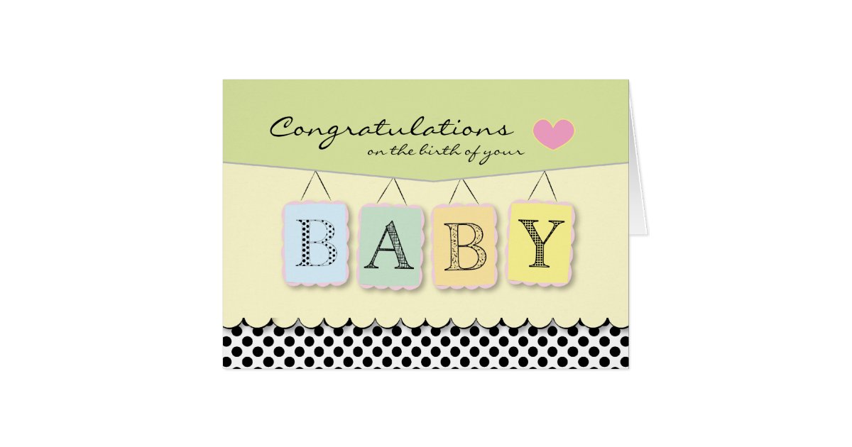 Congratulations on Baby's Birth Greeting Card | Zazzle.com