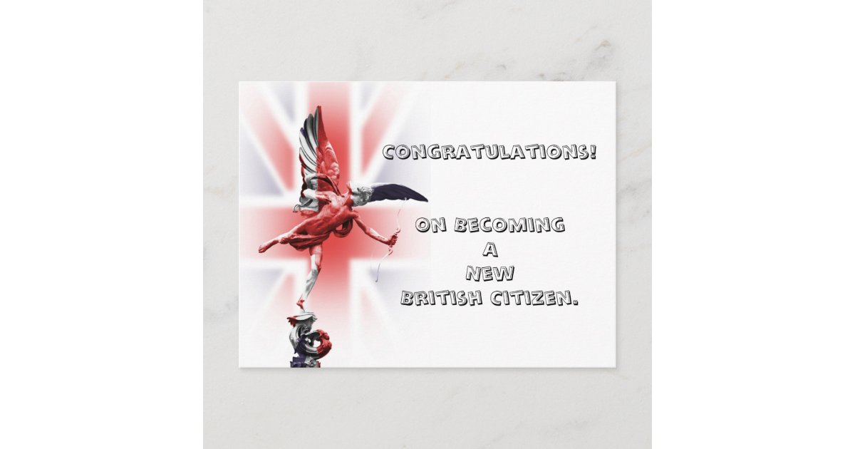 Congratulations on becoming a British Citizen! Postcard | Zazzle