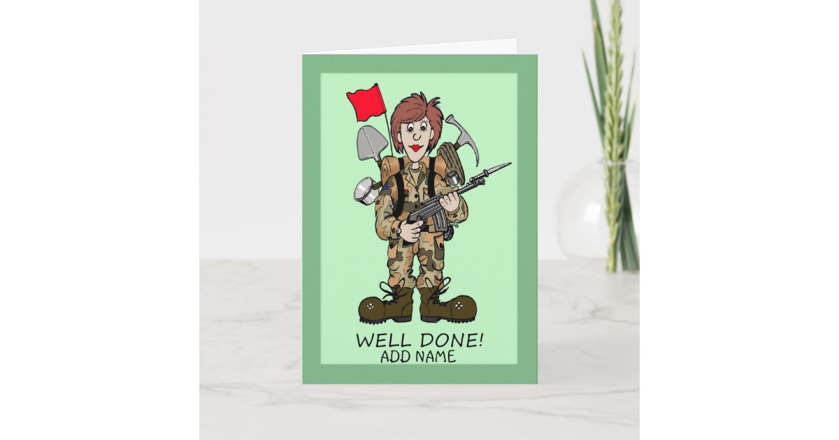 Congratulations on Becoming a Female Soldier Card | Zazzle