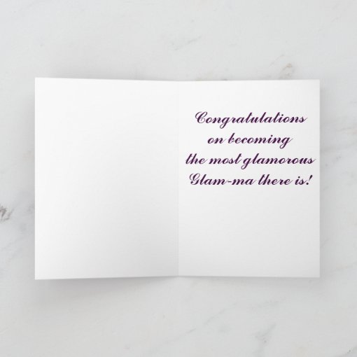 Congratulations on Becoming a "Glam-ma" Grandma Card | Zazzle