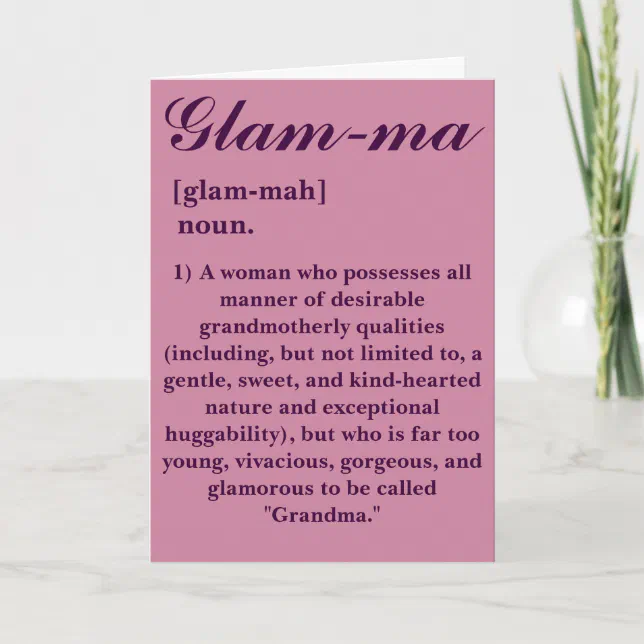 Congratulations on Becoming a "Glam-ma" Grandma Card | Zazzle