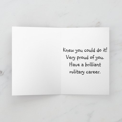 Congratulations on Becoming a Soldier Card | Zazzle