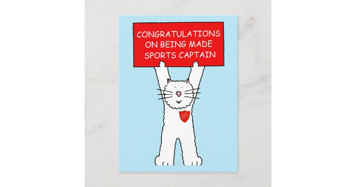 Congratulations on Becoming Sports Captain. Postcard | Zazzle