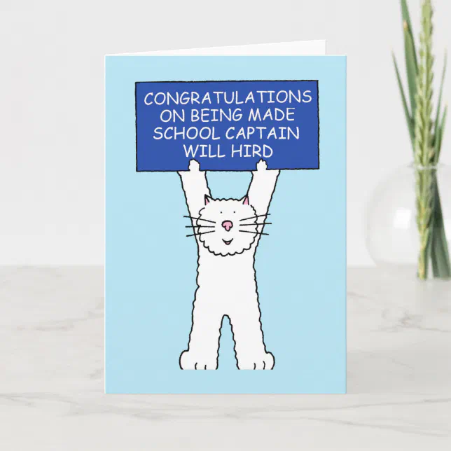 Congratulations on Being Made School Captain Card | Zazzle
