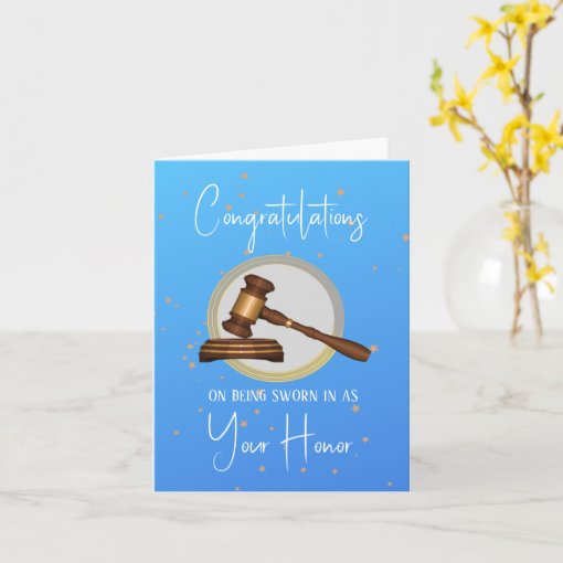 Congratulations on Being Sworn in as Judge Card | Zazzle