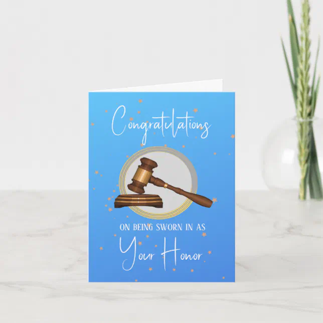 Congratulations on Being Sworn in as Judge Card | Zazzle