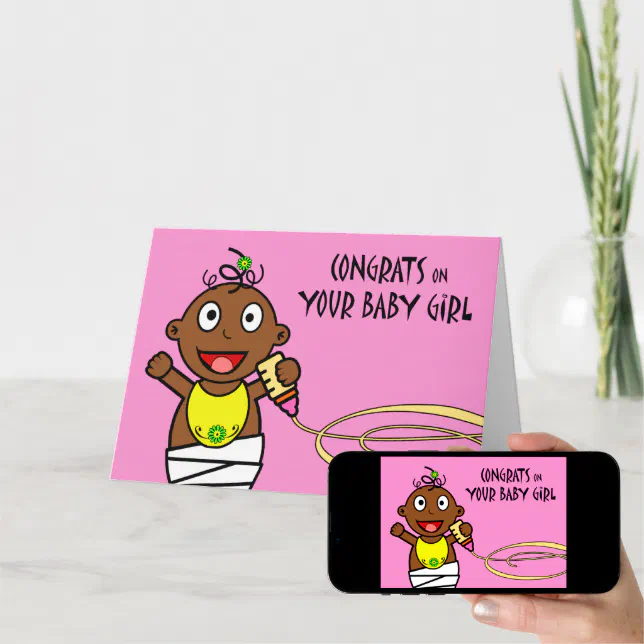 Congratulations on Birth of Daughter, Baby Girl Card | Zazzle
