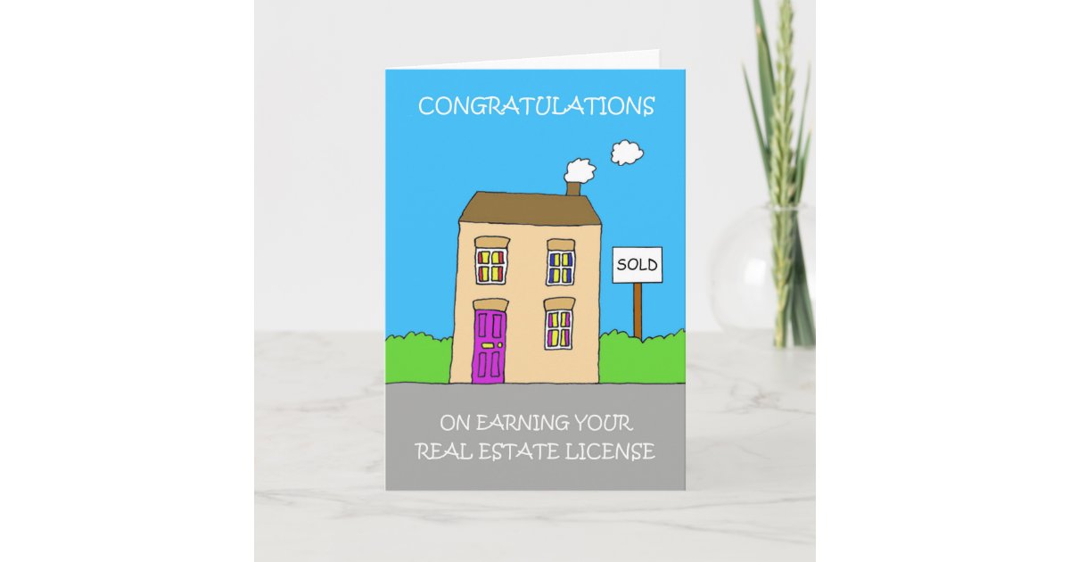 Congratulations on Earning Real Estate License Card | Zazzle