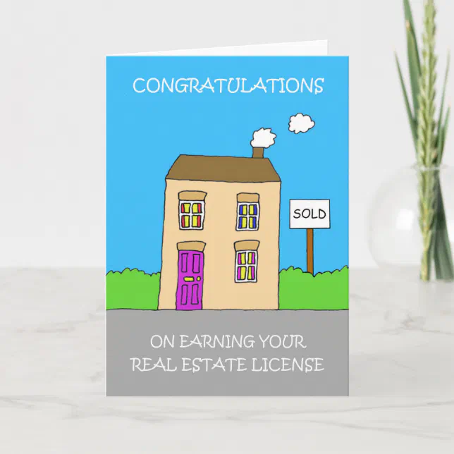 Congratulations on Earning Real Estate License Card | Zazzle