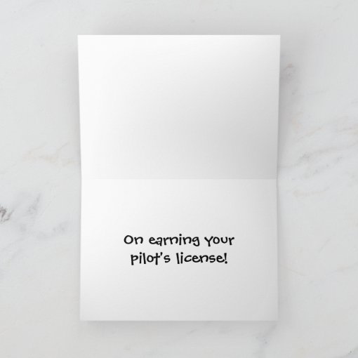 Congratulations on Earning your Pilot's License Card | Zazzle