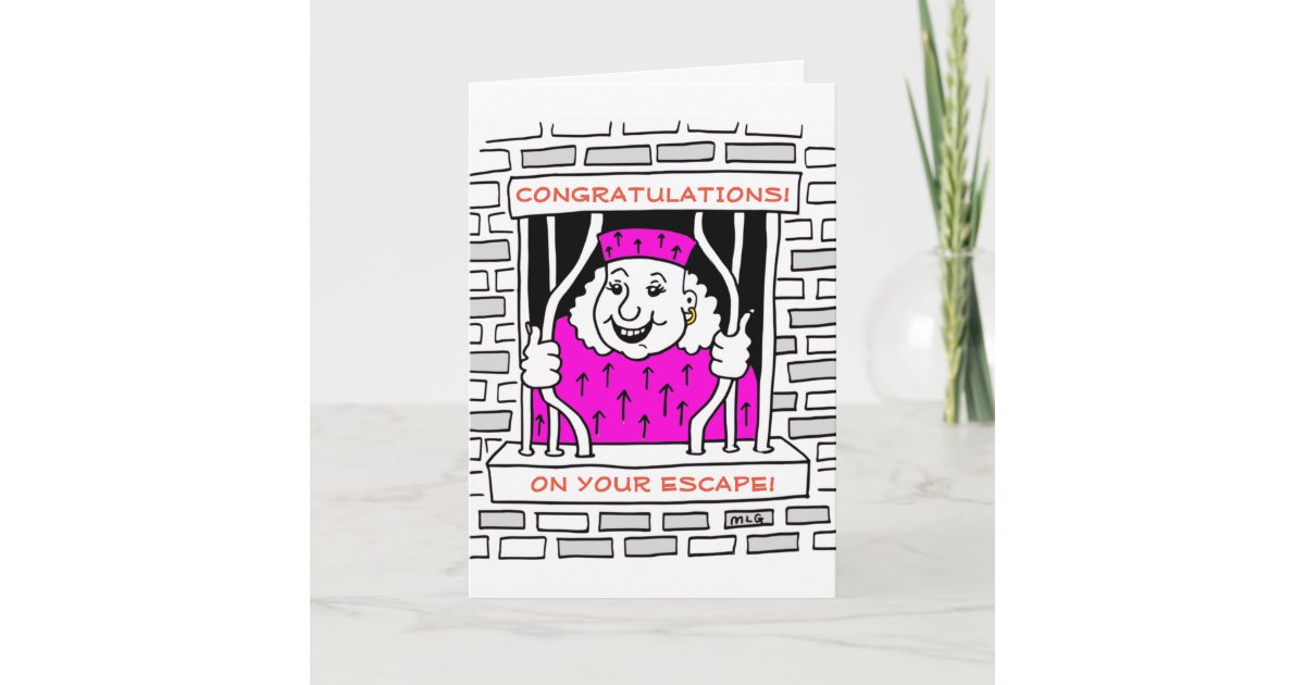 Congratulations on Escape Leaving Woman Card | Zazzle