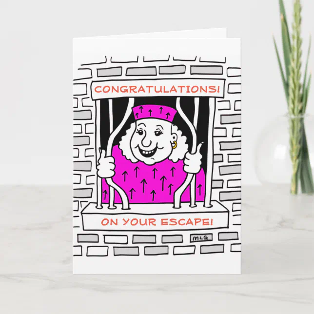 Congratulations on Escape Leaving Woman Card | Zazzle