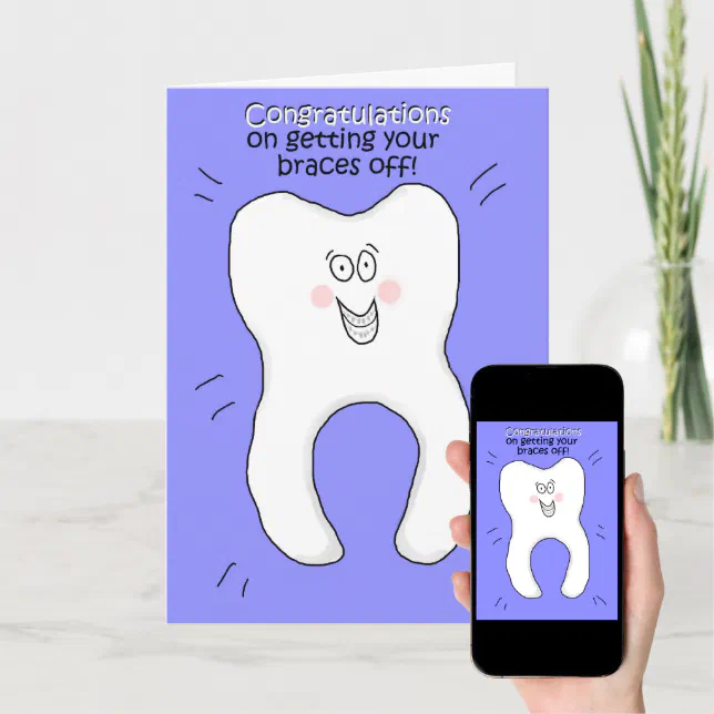 Congratulations on Getting Your Braces Off Card | Zazzle
