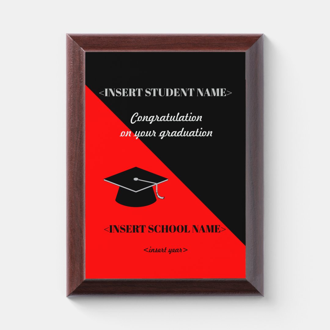 Congratulations on Graduation Award Plaque | Zazzle