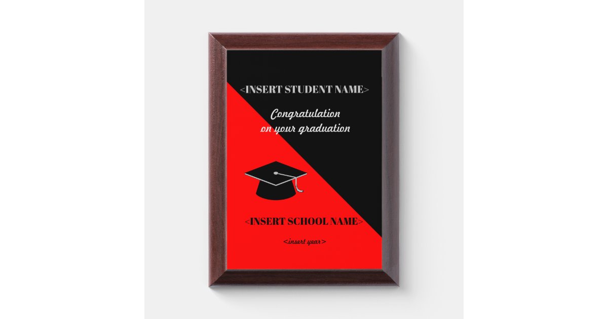 Congratulations on Graduation Award Plaque | Zazzle