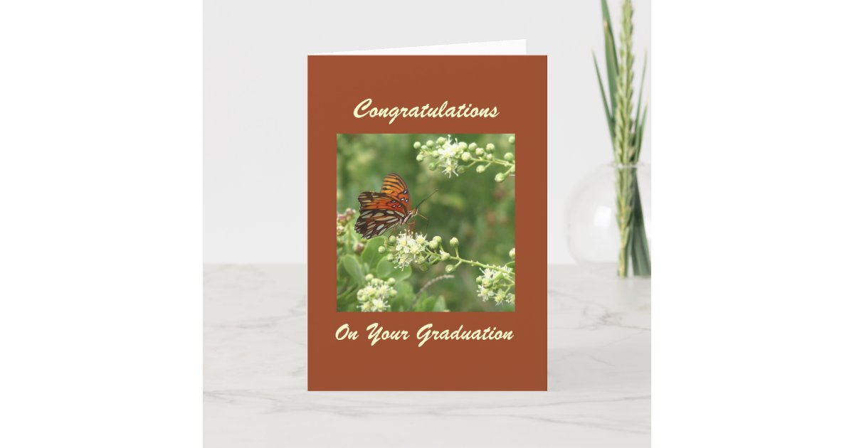 Congratulations on Graduation Butterfly Greeting Card | Zazzle