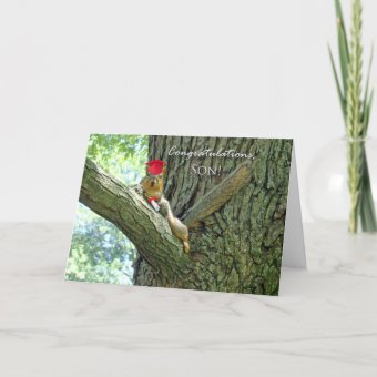 Congratulations on Graduation for Son, Squirrel Card | Zazzle
