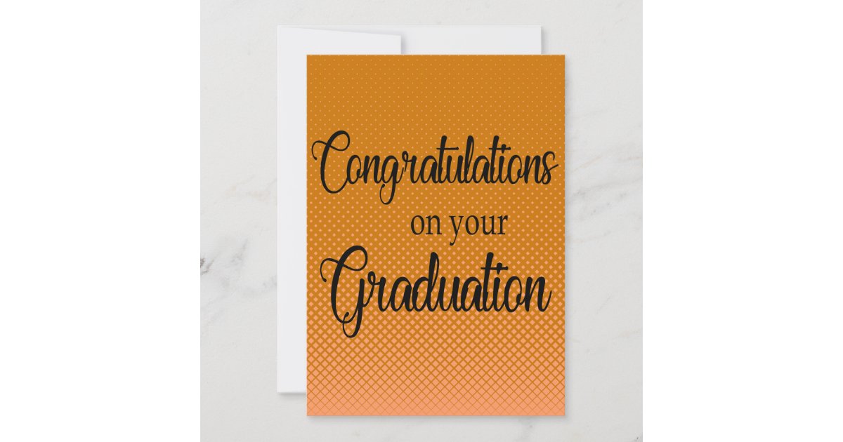 Congratulations on Graduation Orange and Black | Zazzle