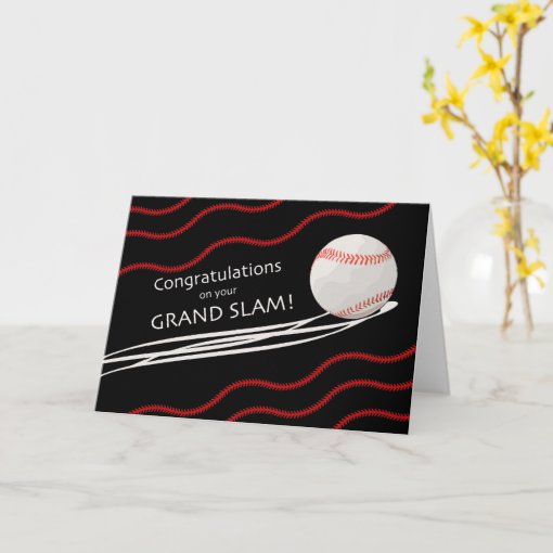 Congratulations on Grand Slam, Baseball Card | Zazzle