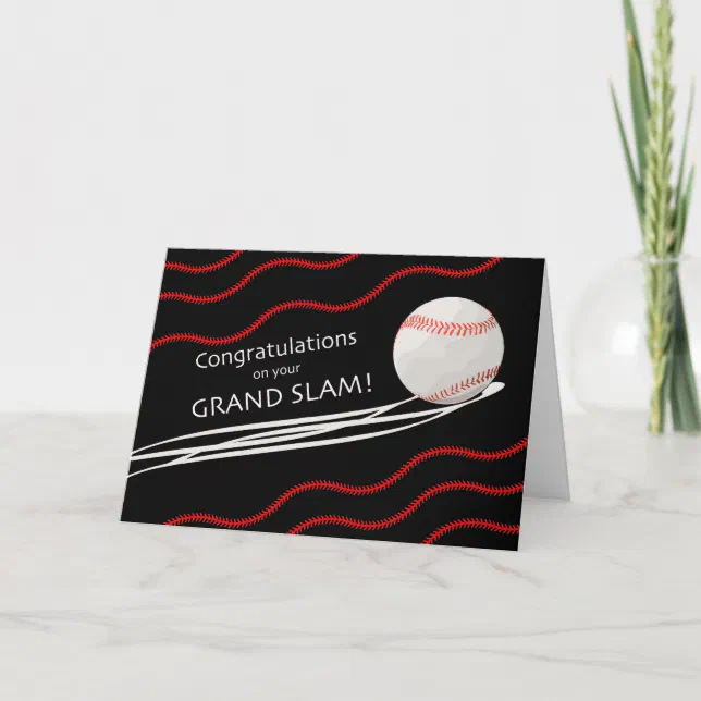 Congratulations on Grand Slam, Baseball Card | Zazzle