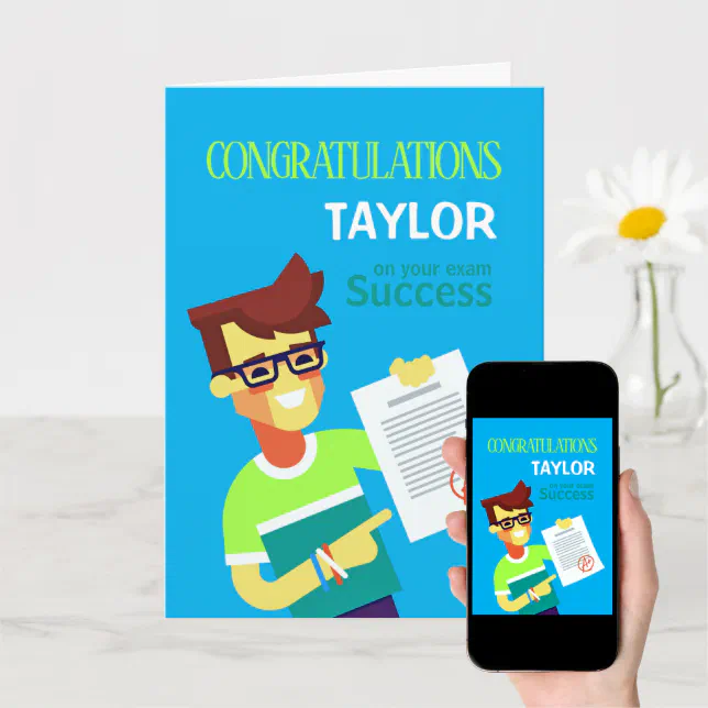 Congratulations on His Exam Success – Customizable Card | Zazzle