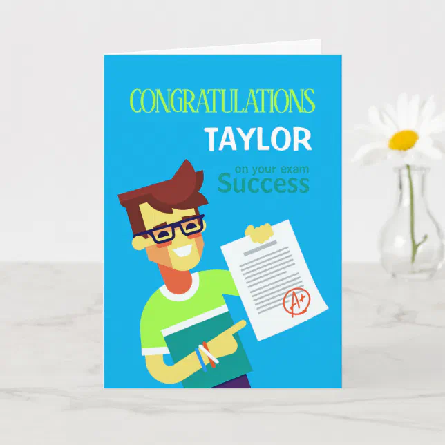 Congratulations on His Exam Success – Customizable Card | Zazzle