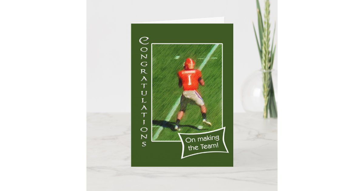 Congratulations on making football team card | Zazzle.com