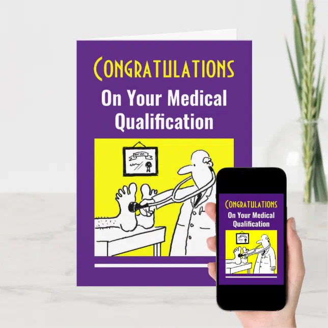 Congratulations on Medical Qualification Card | Zazzle