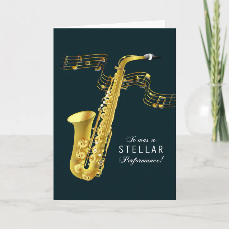 Congratulations on Musical Performance Saxophone Card | Zazzle