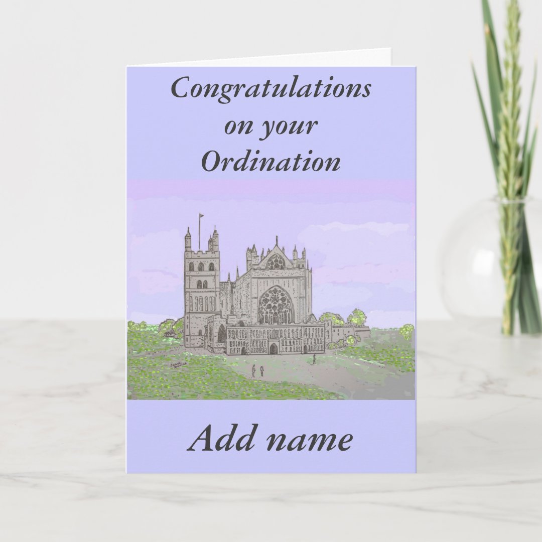 Congratulations on Ordination add name Cathedral Card | Zazzle