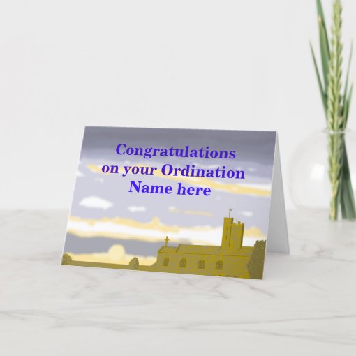 Congratulations on Ordination customize add name Card | Zazzle