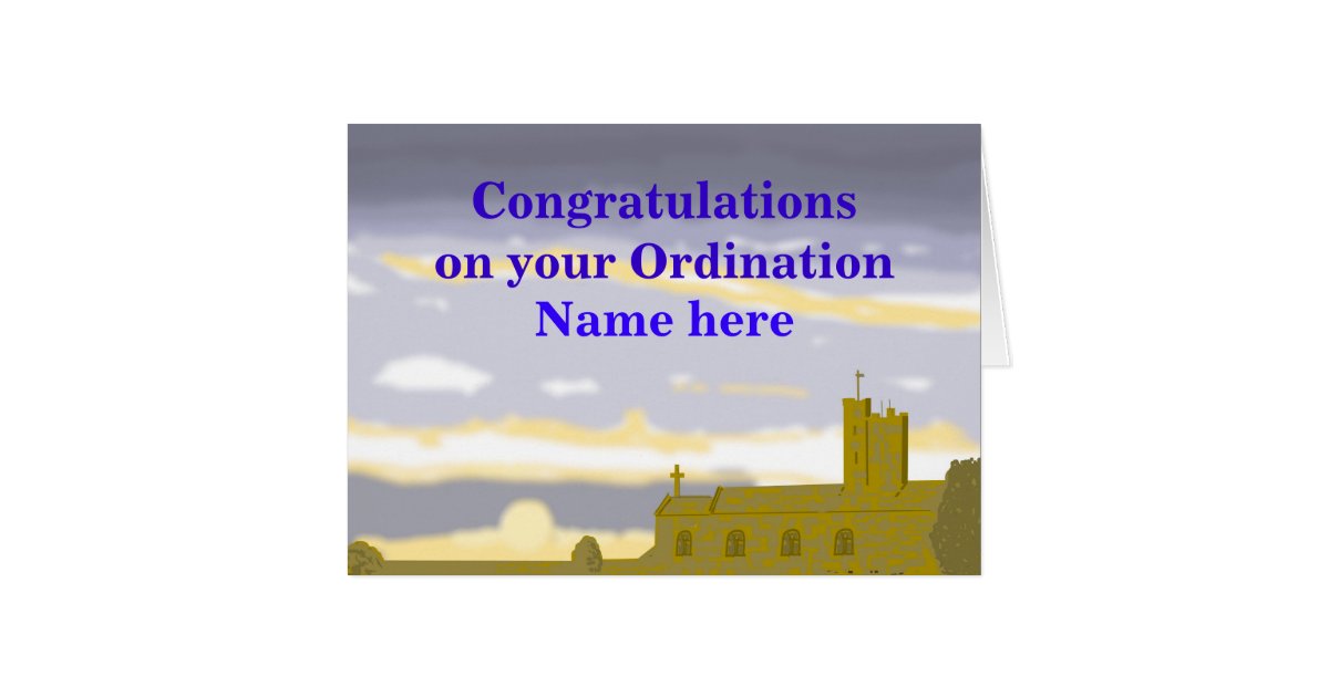 Congratulations on Ordination customize add name Card | Zazzle