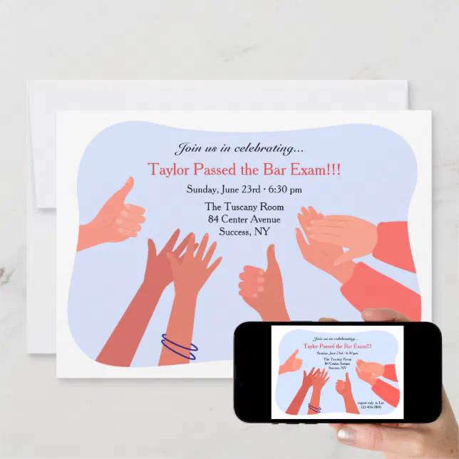 Congratulations on Passing The Bar Exam Invitation | Zazzle