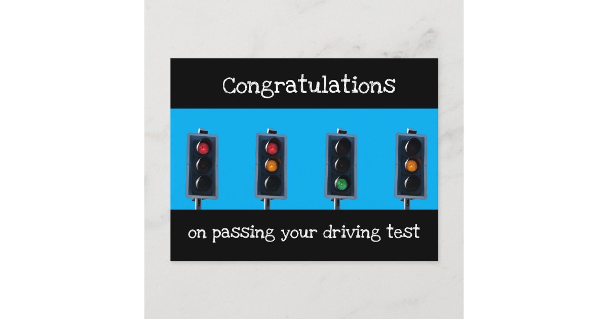 Congratulations on passing your test postcard | Zazzle