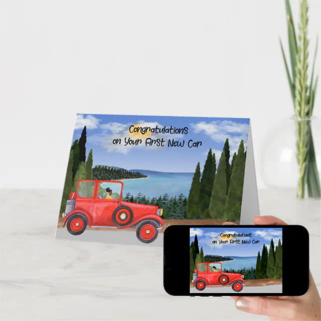 Congratulations on Purchase of First New Car Card | Zazzle