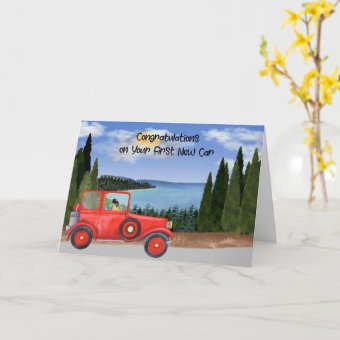 Congratulations on Purchase of First New Car Card | Zazzle