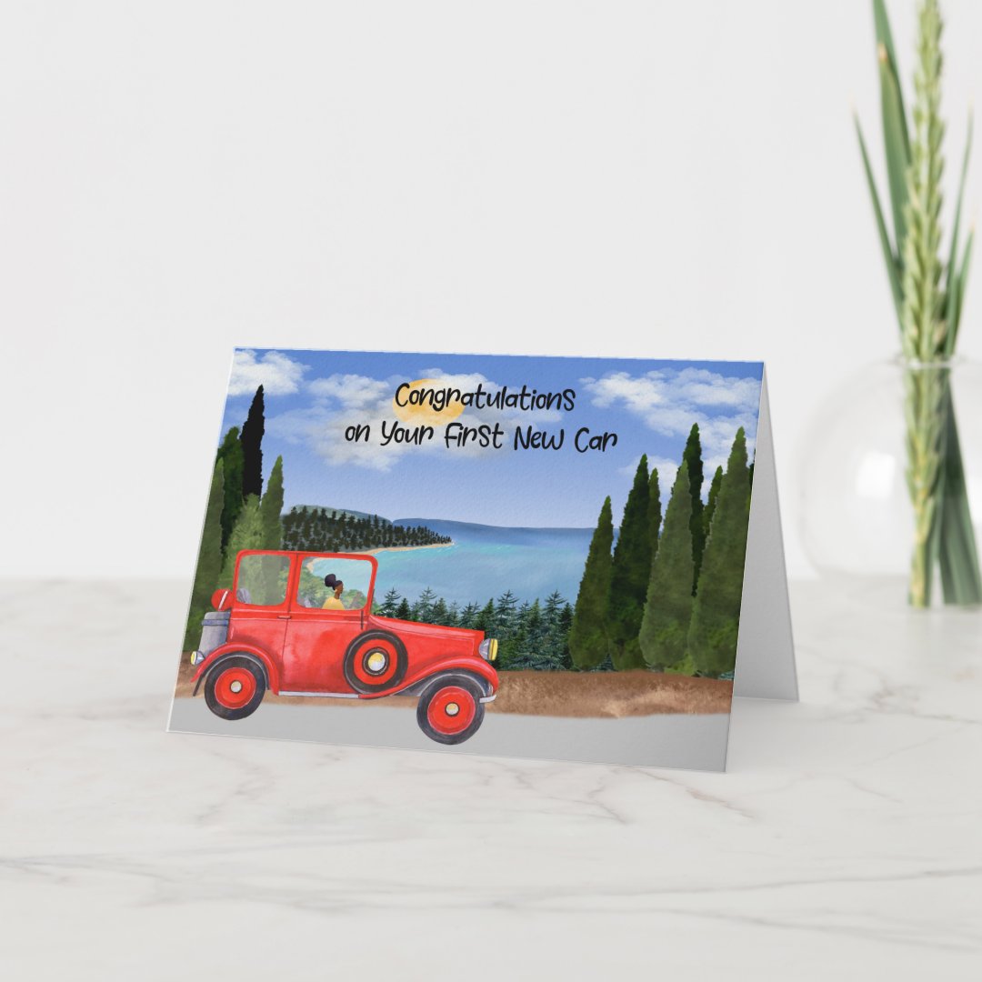 Congratulations on Purchase of First New Car Card | Zazzle
